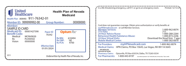 Health Plan ID Card - Member - Home